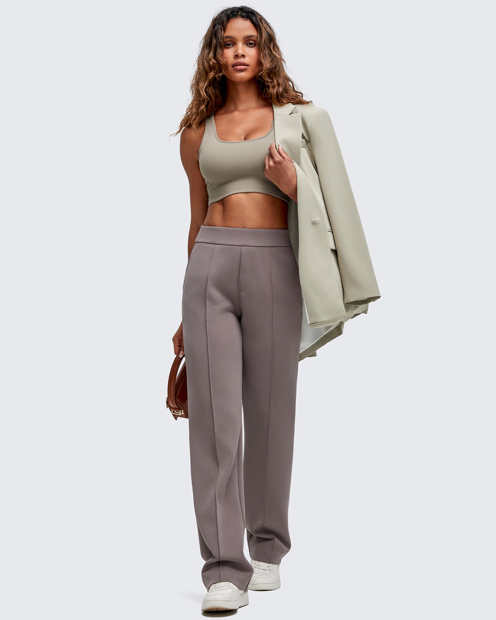 High-Waist Straight Leg Pants – Women's Sweatpants, Wide