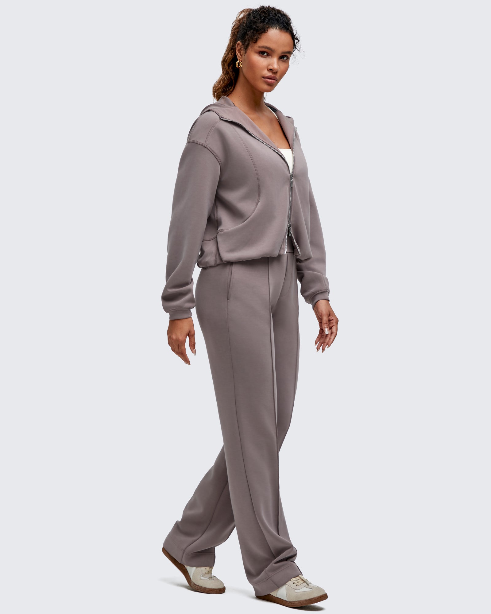 High-Waist Straight Leg Pants – Women's Sweatpants, Wide